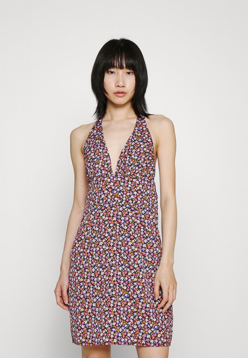Noisy May NMRUE HALTER NECK DRESS - Rochie de zi - black/flower/negru ...