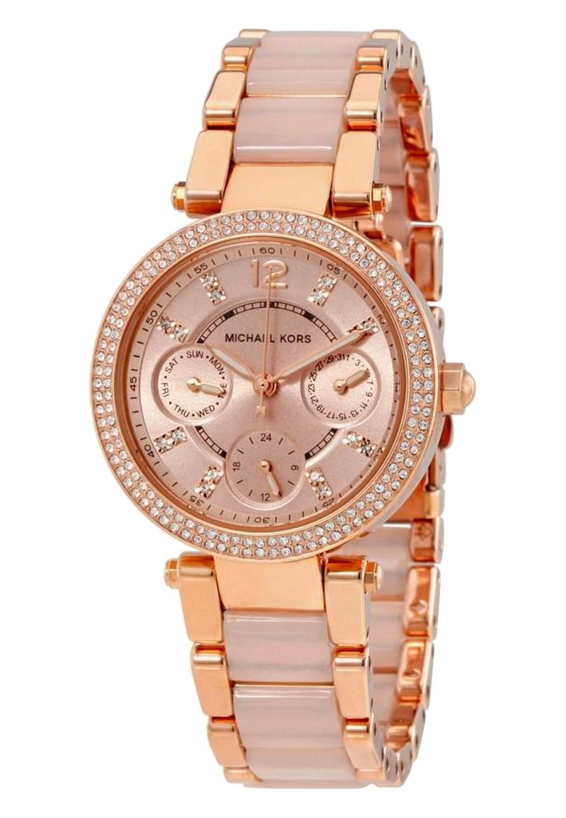 Michael Kors PARKER - Chronograph watch - pink/rose gold-coloured ...