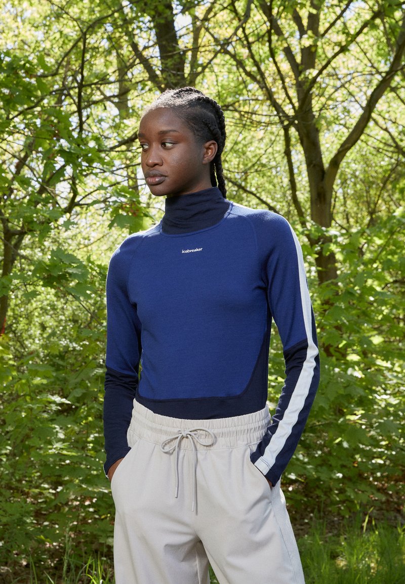 Icebreaker SONE HIGH NECK - Topper langermet - DARK BLUE/mørkeblå ...