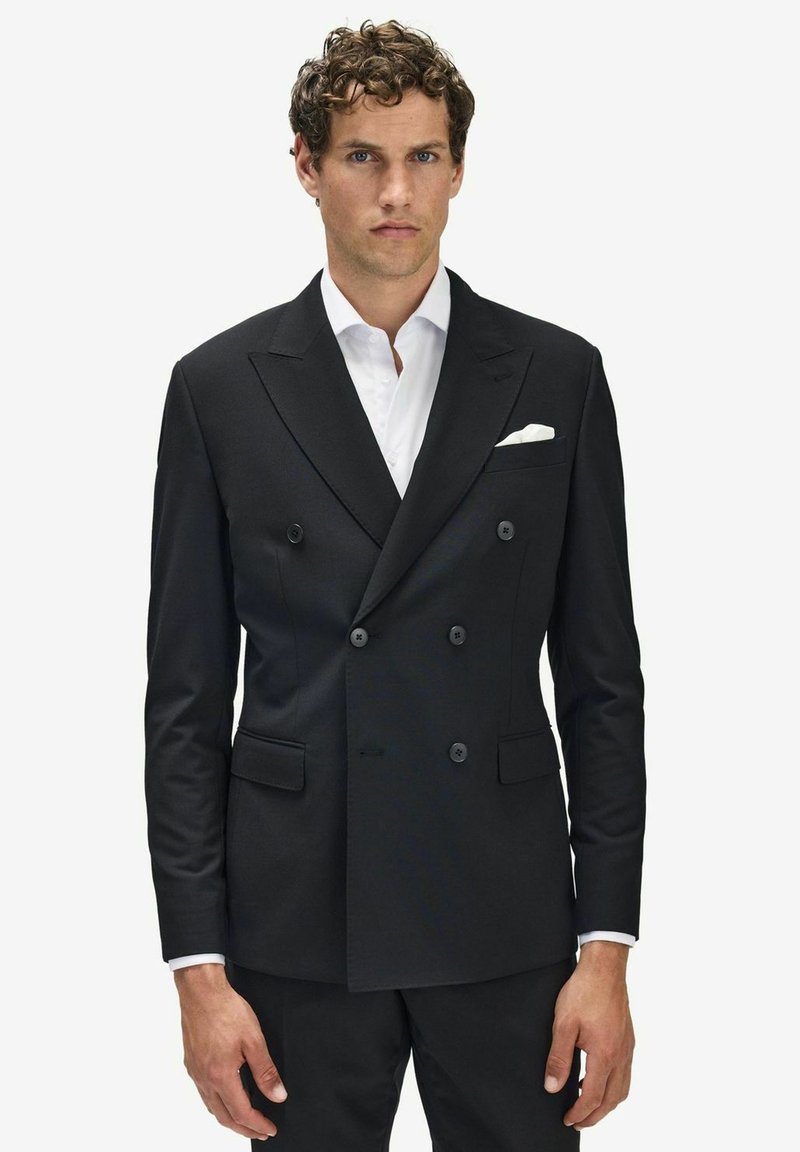 John Henric ARES DOUBLE BREASTED - Blazer jacket - black - Zalando.ie
