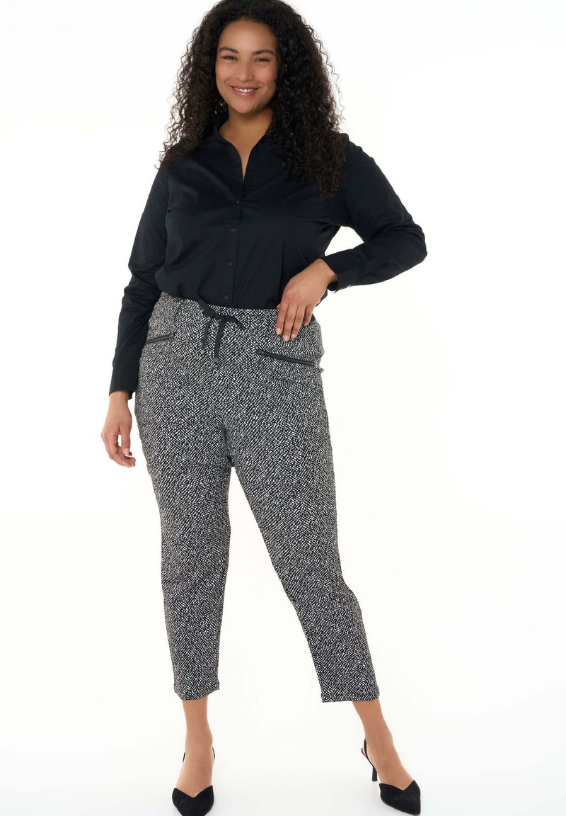 MS Mode Trousers - multi black-white/metallic black - Zalando.de