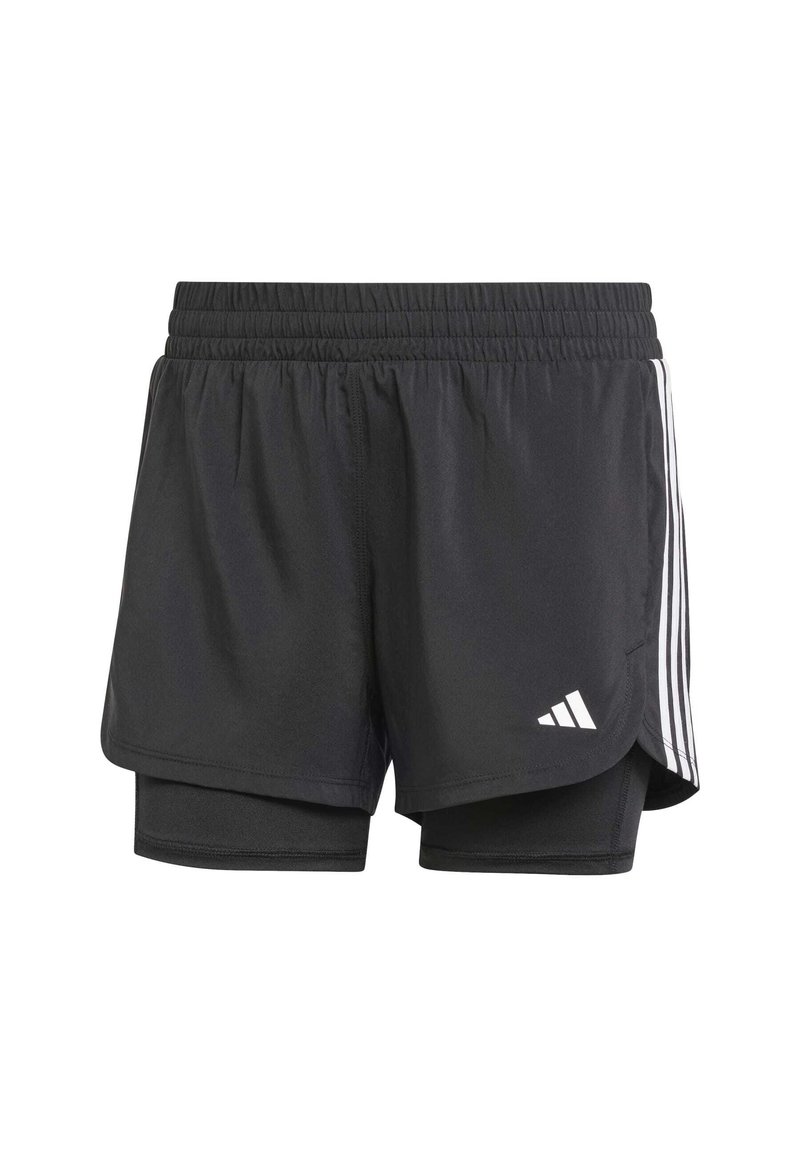 adidas Performance 2-IN-1 PACER - Spodenki 2 w 1/czarny - Zalando.pl