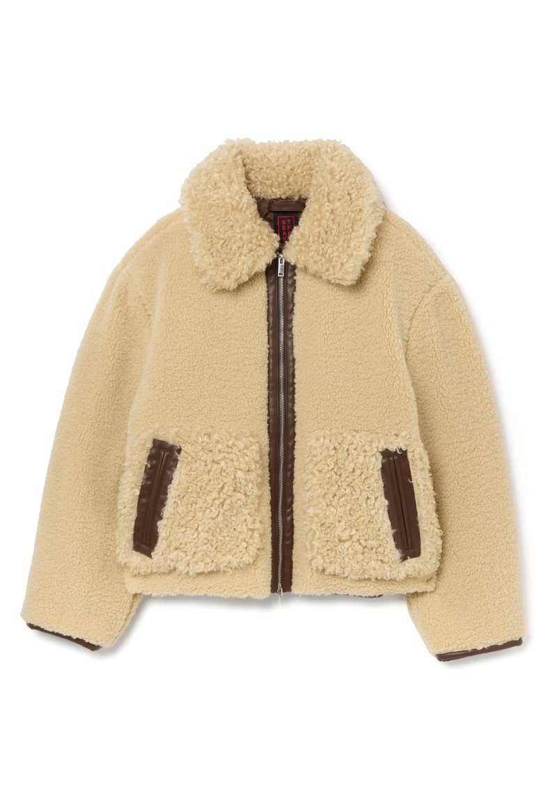 Stefanel BEIGE FLEECE - Chaqueta de invierno - light beige/beige ...
