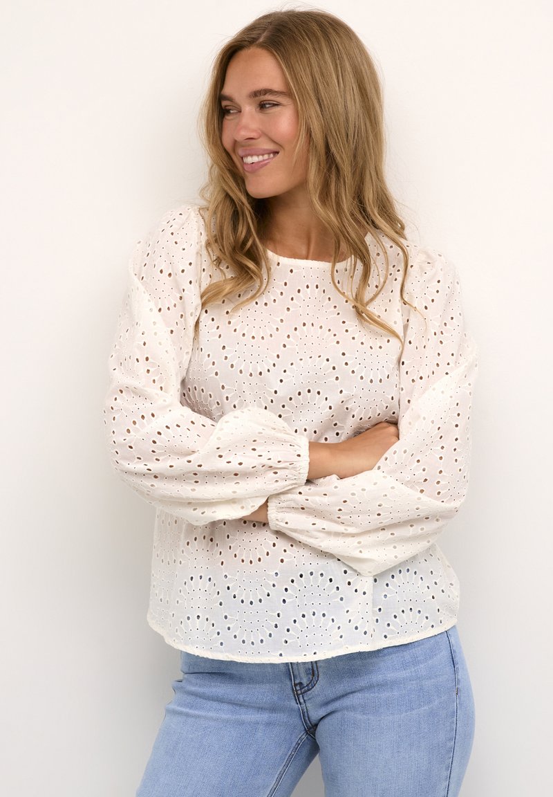 Kaffe CRISS - Long sleeved top - chalk/off-white - Zalando.ie