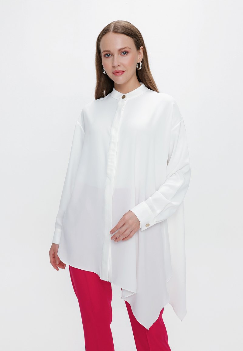Armine ASYMMETRICAL - Button-down blouse - white - Zalando.de