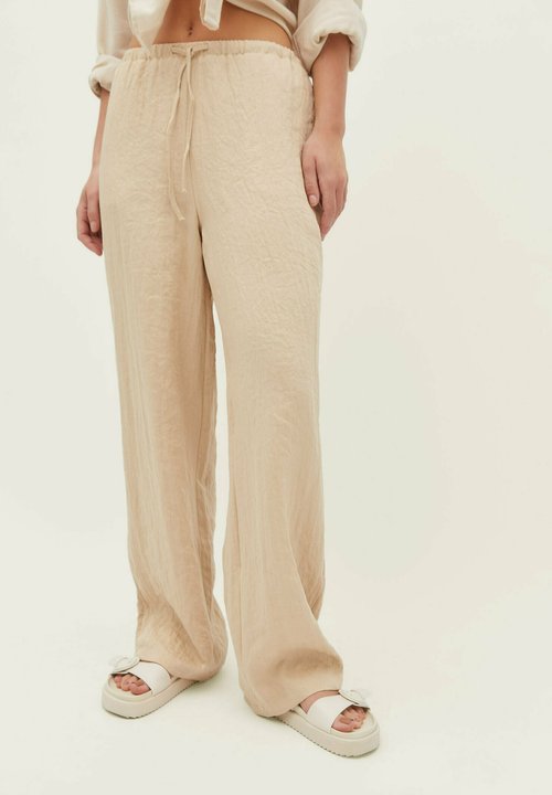 Stradivarius LONG FLOWING RUSTIC - Bukser - stone/stengrå - Zalando.dk