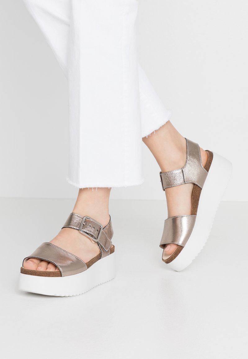 Clarks BOTANIC STRAP - Sandali con plateau - stone/grigio talpa ...