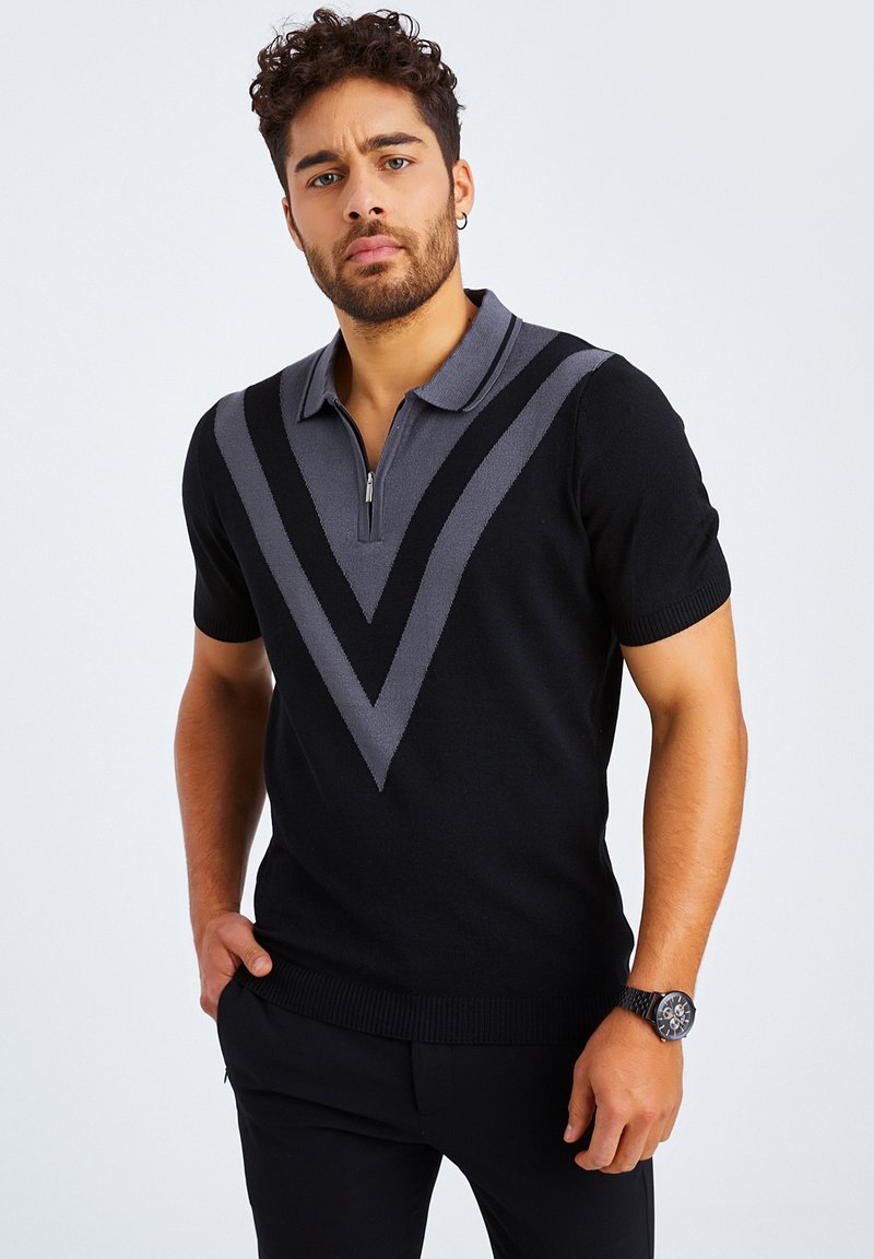 Leif Nelson FEIN - Poloshirt - schwarz-anthrazit/anthrazit - Zalando.de