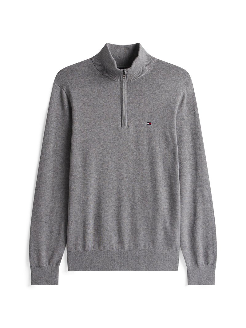 Tommy Hilfiger QUARTER-ZIP MOCK NECK JUMPER - Jumper - medium grey ...