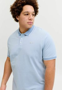 Jack & Jones PLUS SIZE - Polo shirt - ashley blue/mottled light blue ...