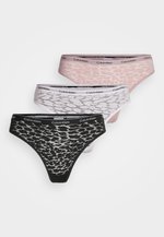 Calvin Klein Underwear BRAZILIAN LOW-RISE 3 PACK - Tanga - black/white ...