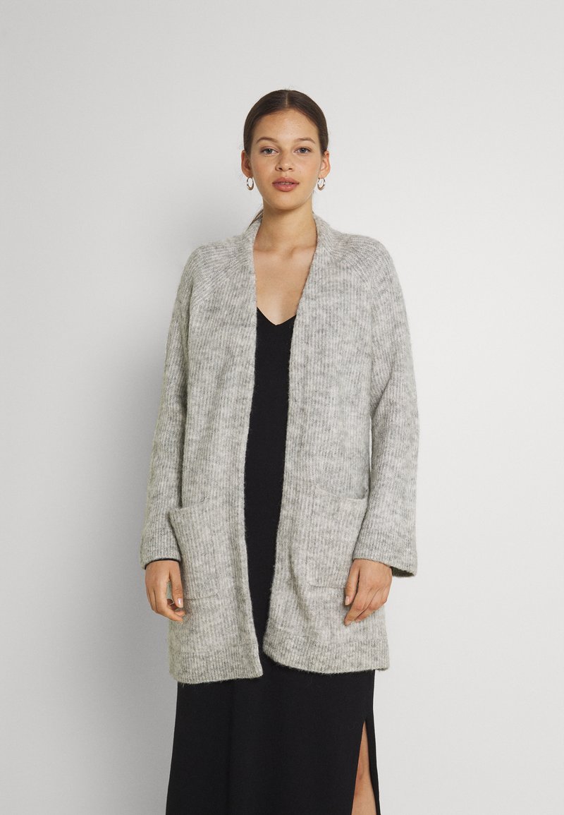 YAS YASALVA LONG CARDIGAN - Vest - light grey/grijs - Zalando.be
