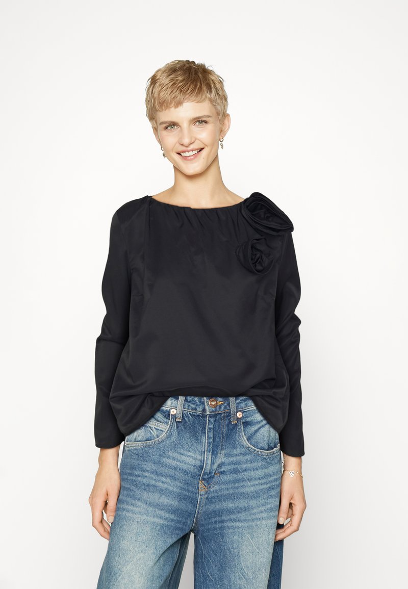 Object OBJLAGAN LS REGULAR - Blouse - black/noir - ZALANDO.FR