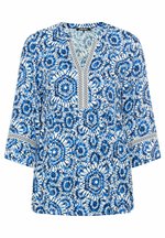 Olsen MIT EINEM DEKOBAND VERZIERT - Blouse - blau/blue - Zalando