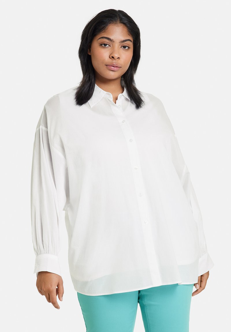 Samoon MIT ANIMAL-MOTIV IM RÜCKEN - Button-down blouse - white ...