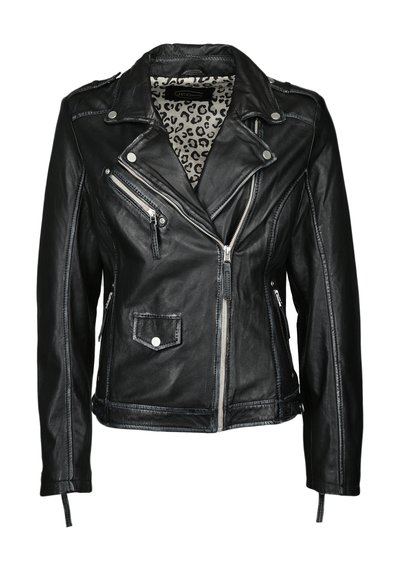 BOSS SAMELI - Nahkatakki - black/musta - Zalando.fi