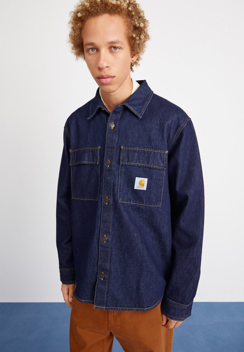 Carhartt WIP MANNY - Denim jacket - blue rinsed/dark-blue denim ...