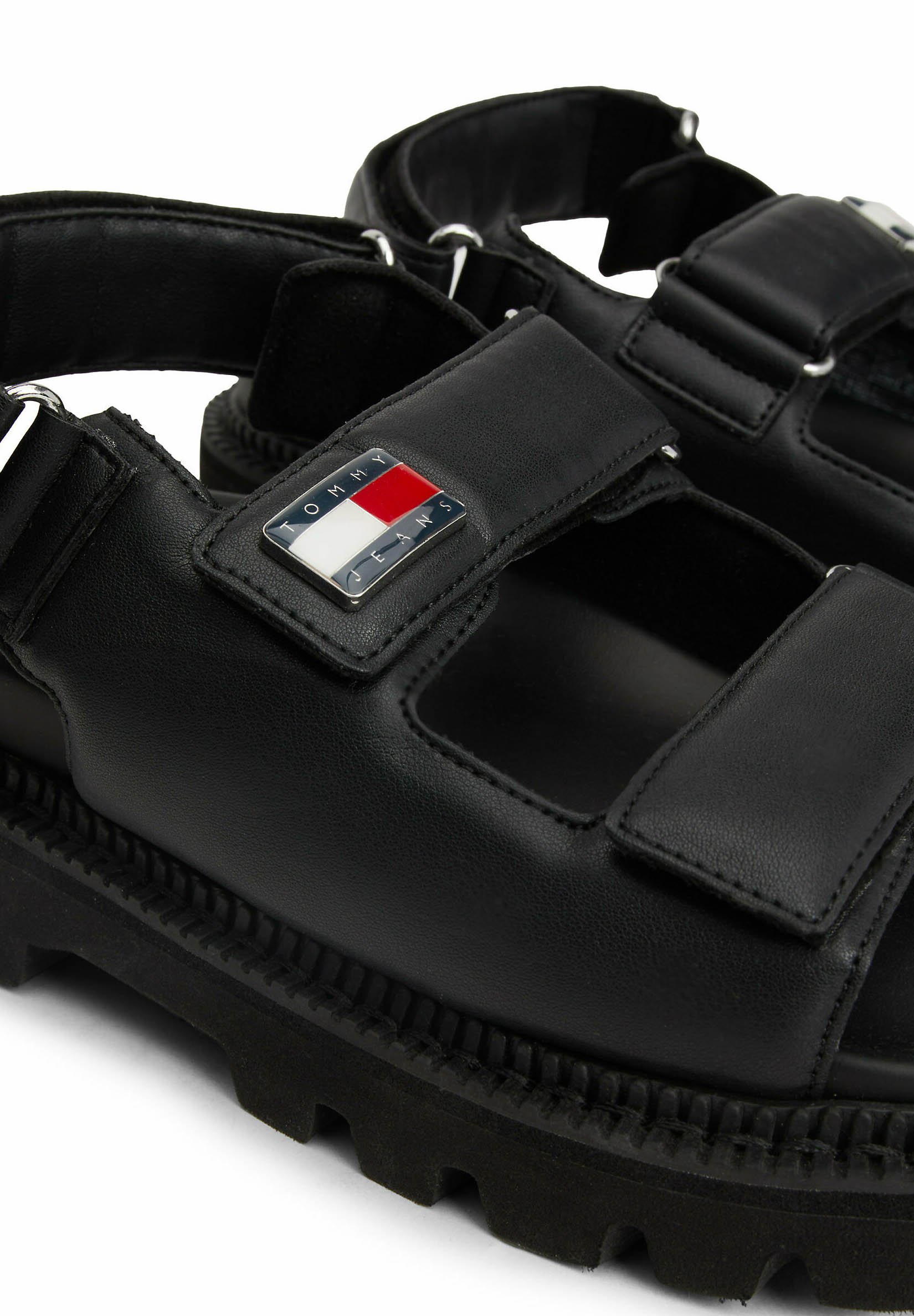 Tommy Jeans CLEAT STRAP FLAT Platform sandals black Zalando