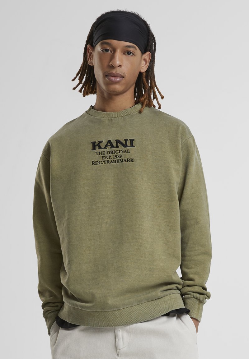 Karl Kani RETRO WASHED CREW UNISEX - Sweater - dark green/donkergroen ...