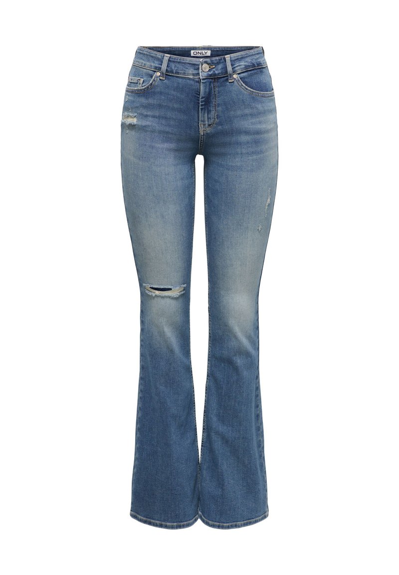 ONLY ONLBLUSH MID FLARED DES DNM DOT119 - Široké džíny - medium blue ...