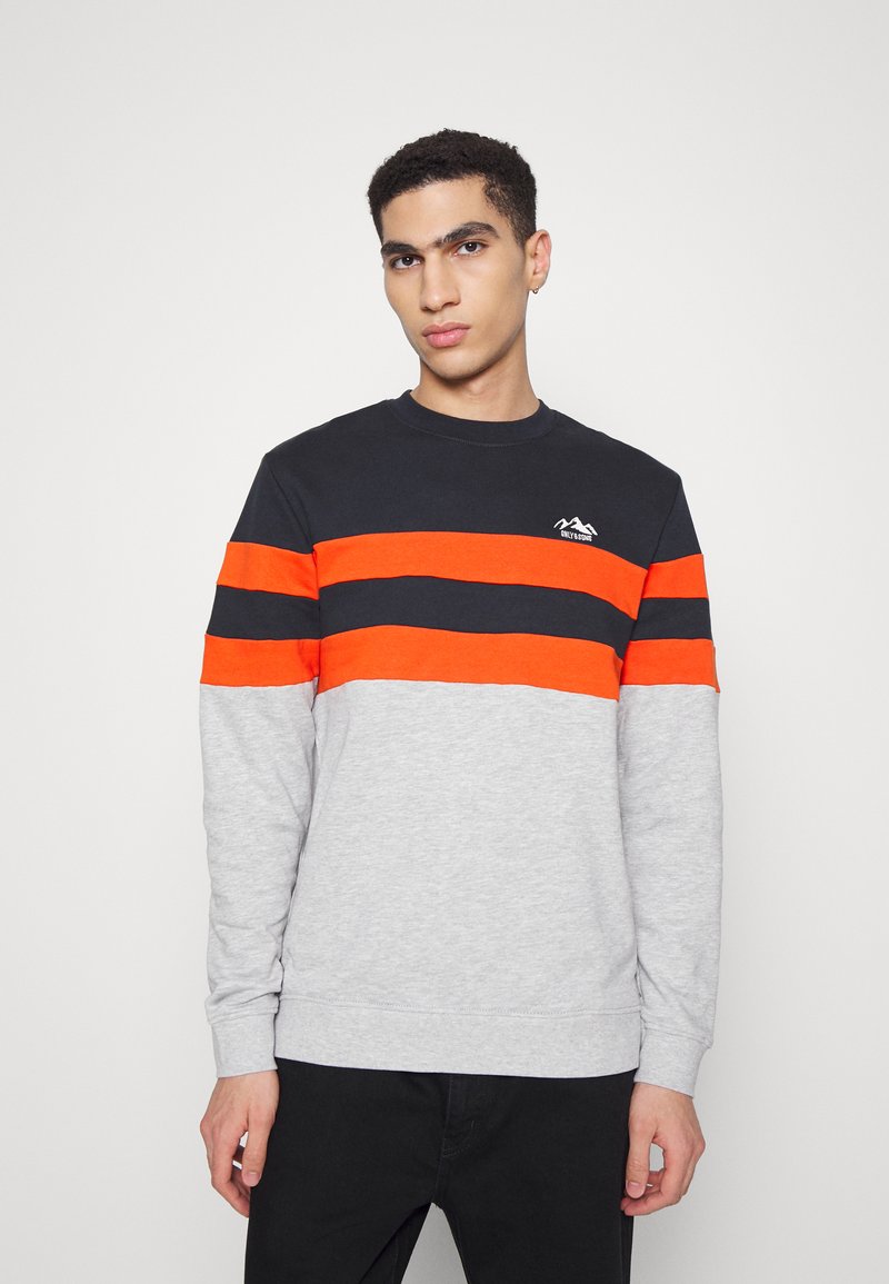 Only And Sons Onsthor Logo Crew Sweatshirt Light Grey Melange Ljusgrå