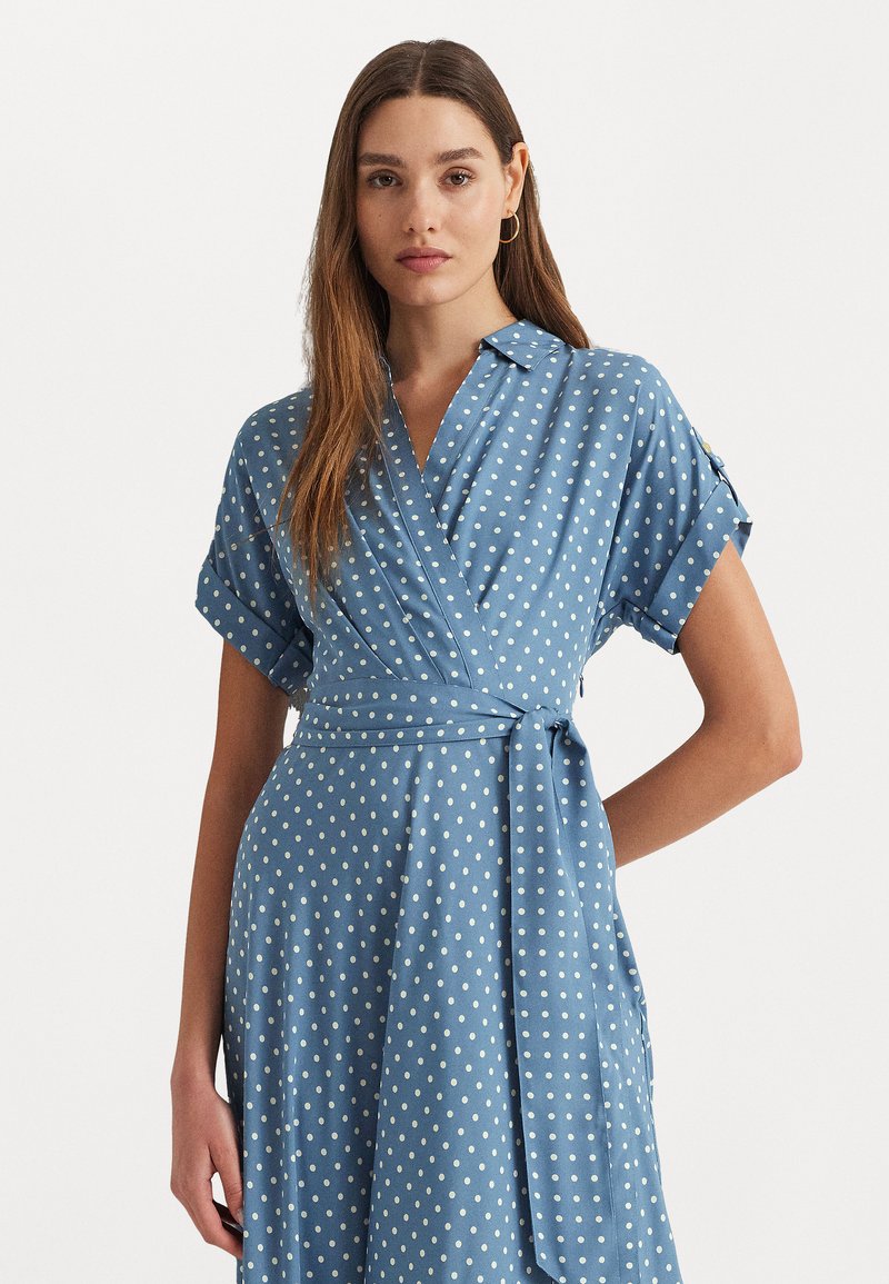 Lauren Ralph Lauren FRATILLIO SHORT SLEEVE DAY DRESS - Freizeitkleid - blue/cream/offwhite ...