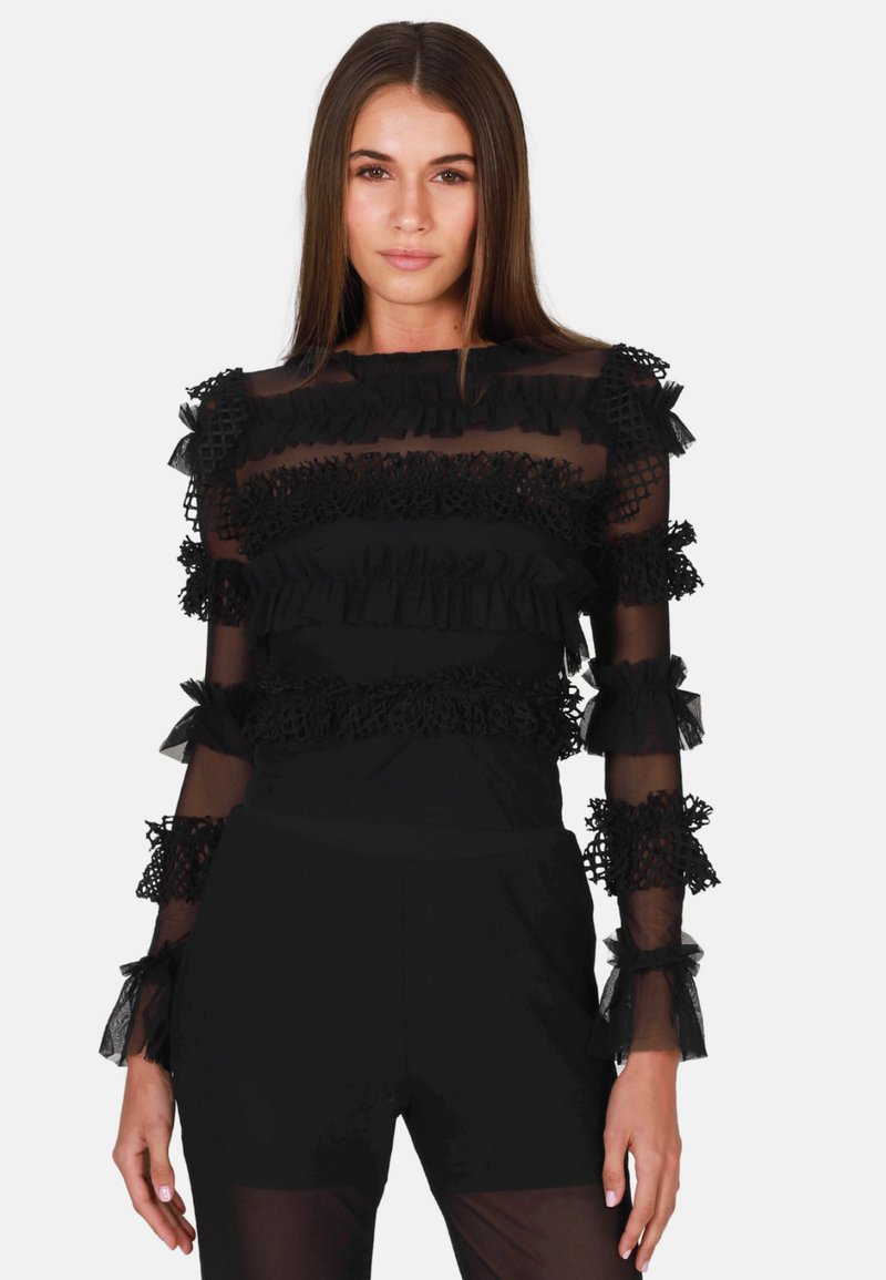 OW Collection GRACIE MESH - Blouse - black/noir - ZALANDO.FR