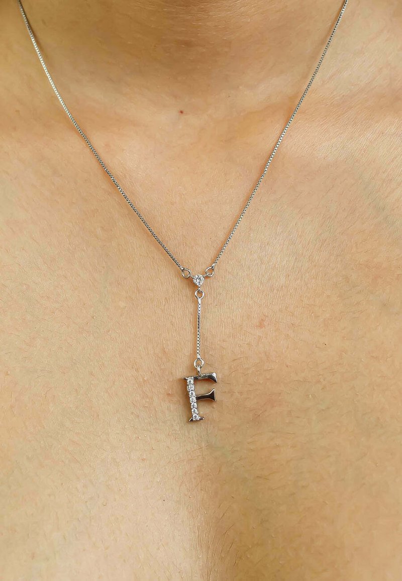 Bombay Sunset INITIAL ALPHABET LETTER F - Collar - silver/plateado ...