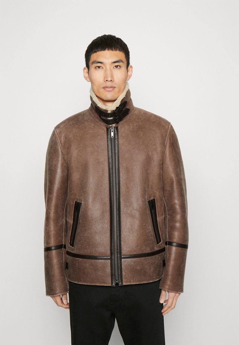 Dondup Leather jacket - brown - Zalando.ie