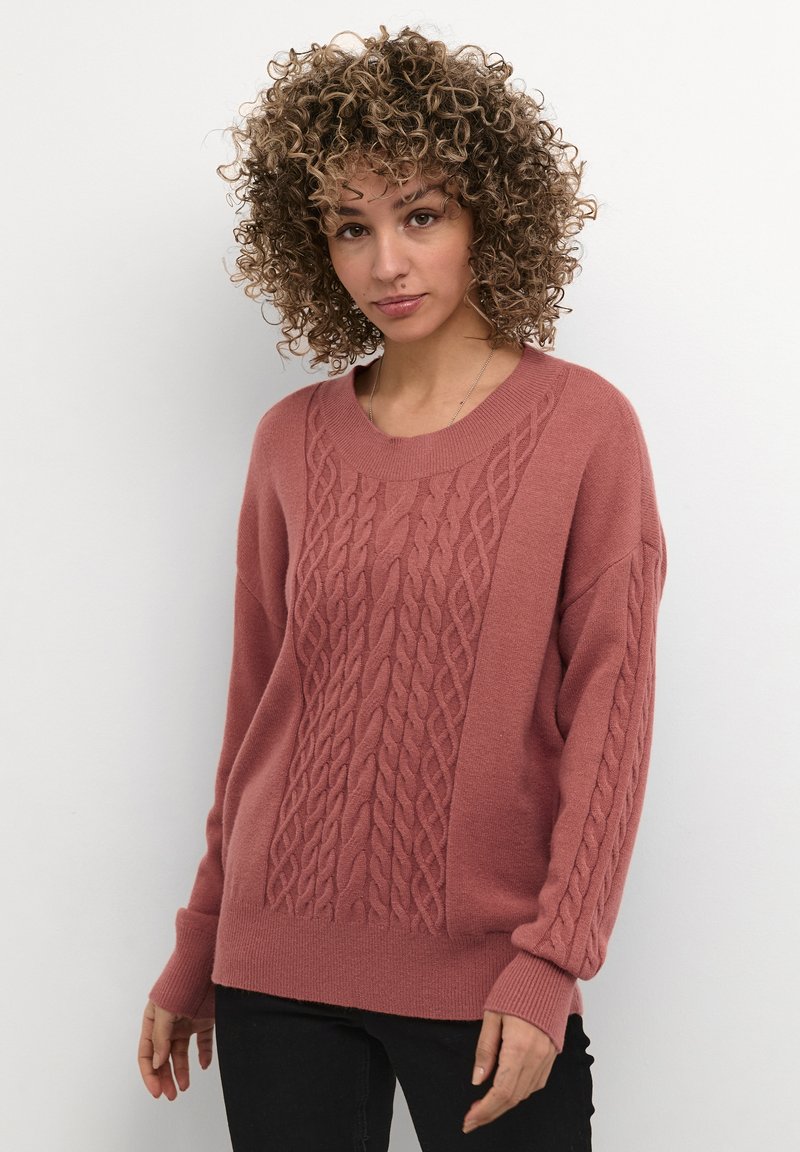 Cream DELA - Stickad tröja - canyon rose/roséguldfärgad - Zalando.se