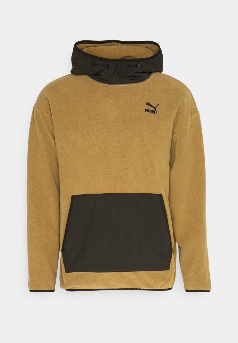 Puma CLASSICS UTILITY HOODIE - Fleece jumper - chocolate chip/dark ...