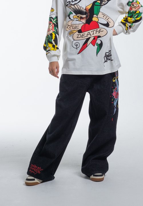 Ed Hardy BORN WILD - Short en jean - bleach/denim décoloré - ZALANDO.BE
