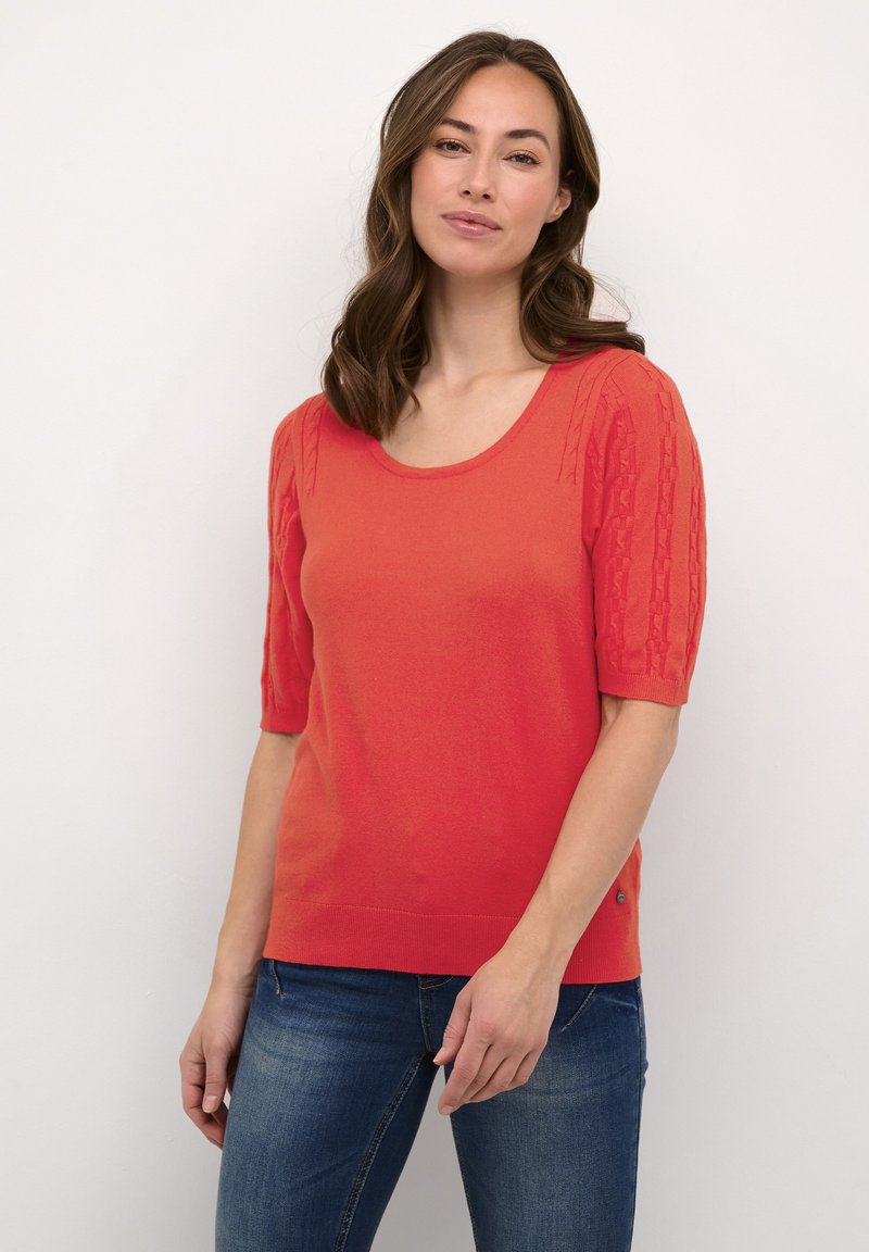 Cream CRDELA - Basic T-shirt - poppy red/red - Zalando