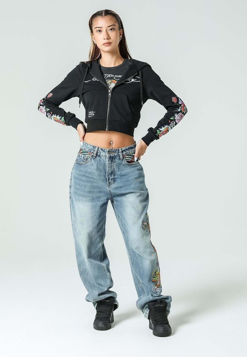 Ed Hardy CRAWLING DRAGON - Relaxed fit jeans - bleach/Gebleekt denim ...