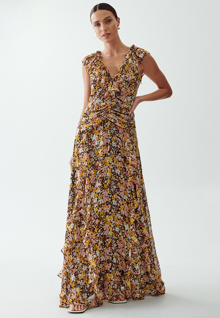 THE FATED PEARL - Robe longue - evening floral/noir - ZALANDO