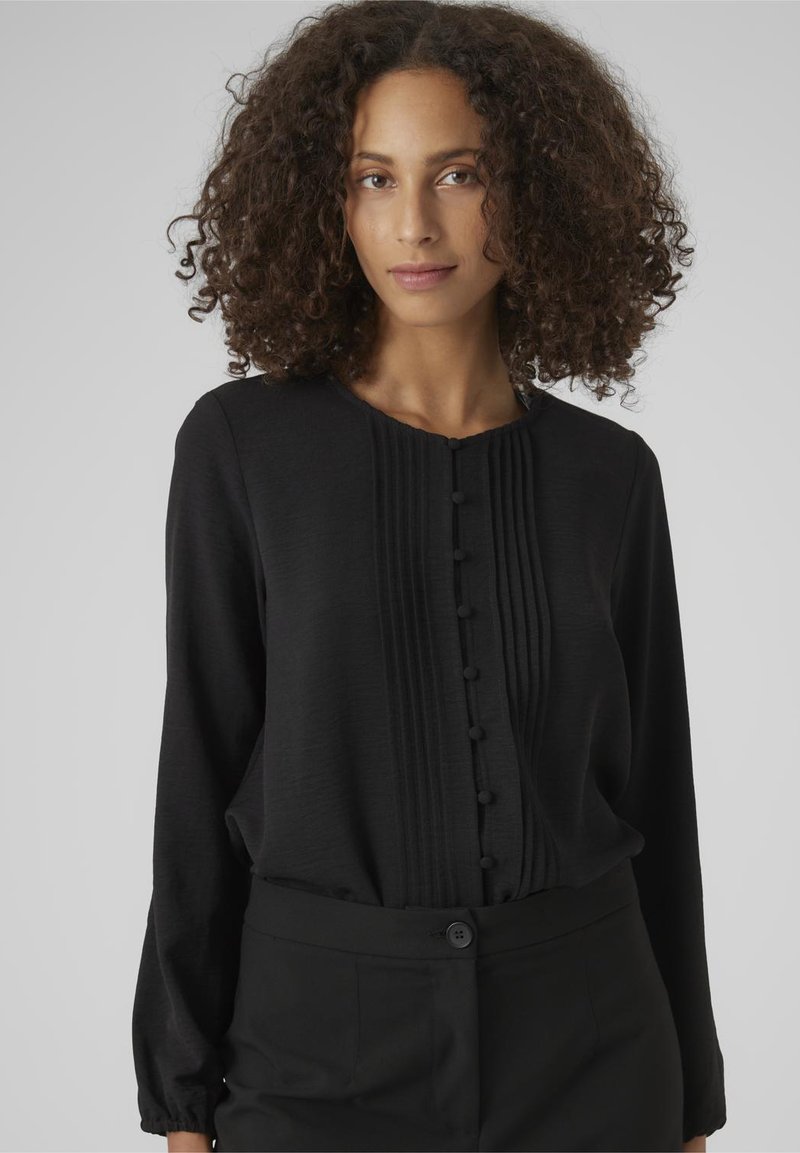 Vero Moda VMALVA PLEET SHIRT - Bluse - black/sort - Zalando.dk