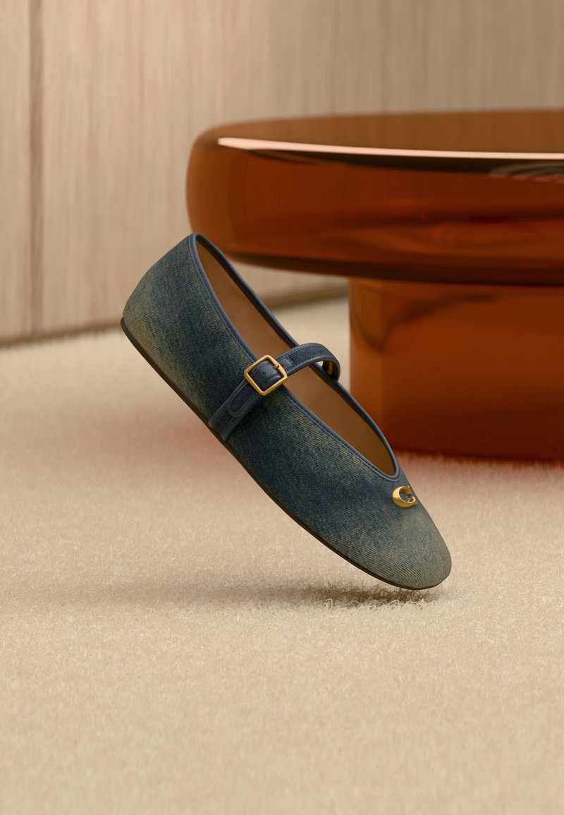 COACH SCULPTED C LOVED MARY JANE - Ankle strap ballet pumps - dark ...