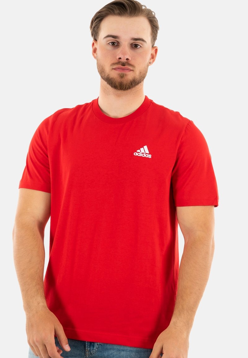 adidas Sportswear ESSENTIALS BASIC - Basic T-shirt - better scarlet/red ...