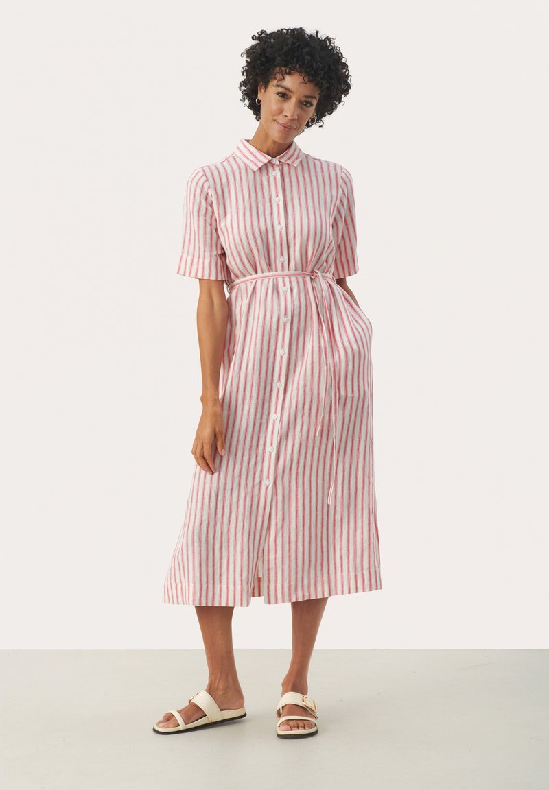 Part Two EMMALOU DR - Shirt dress - claret red stripe/red - Zalando.ie