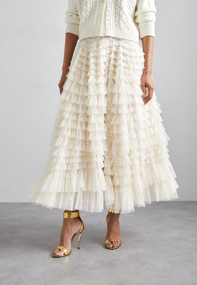 Needle & Thread HATTIE RUFFLE ANKLE SKIRT - Maxirock - cream/offwhite ...