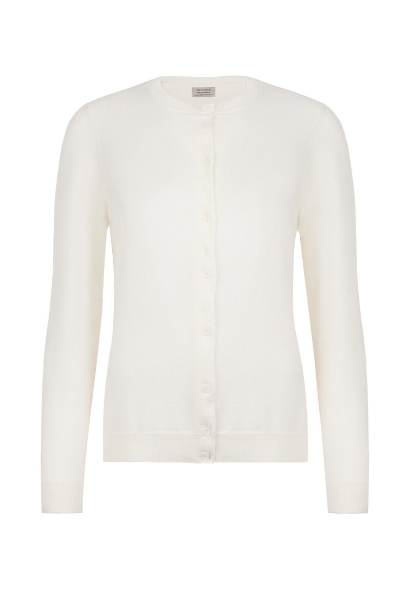 Falconeri ULTRASOFT ROUND-NECK - Strickjacke - White/weiß - Zalando