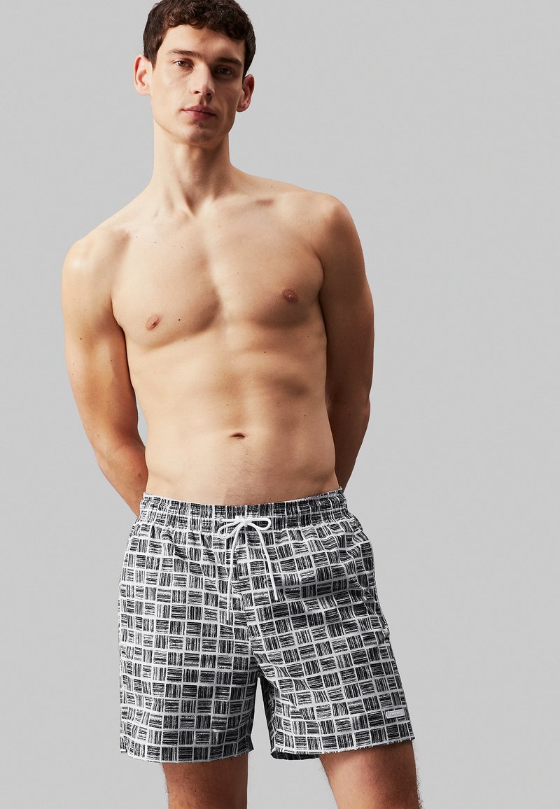 Calvin Klein Swimwear MEDIUM DRAWSTRING - Shorts da mare - grid stroke ...