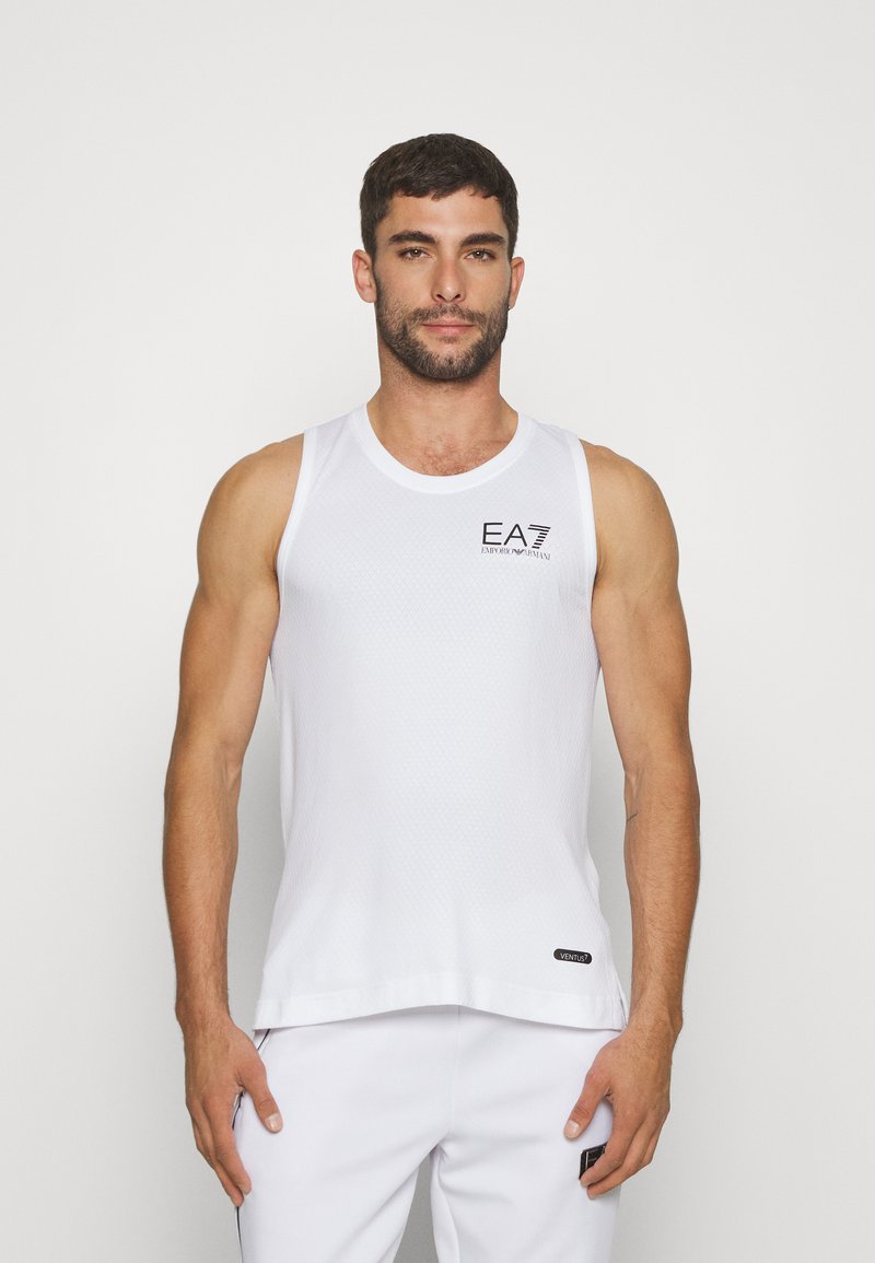 EA7 Emporio Armani TENNIS PRO SEAMLESS TANK - Topper - white/hvit - Zalando.no