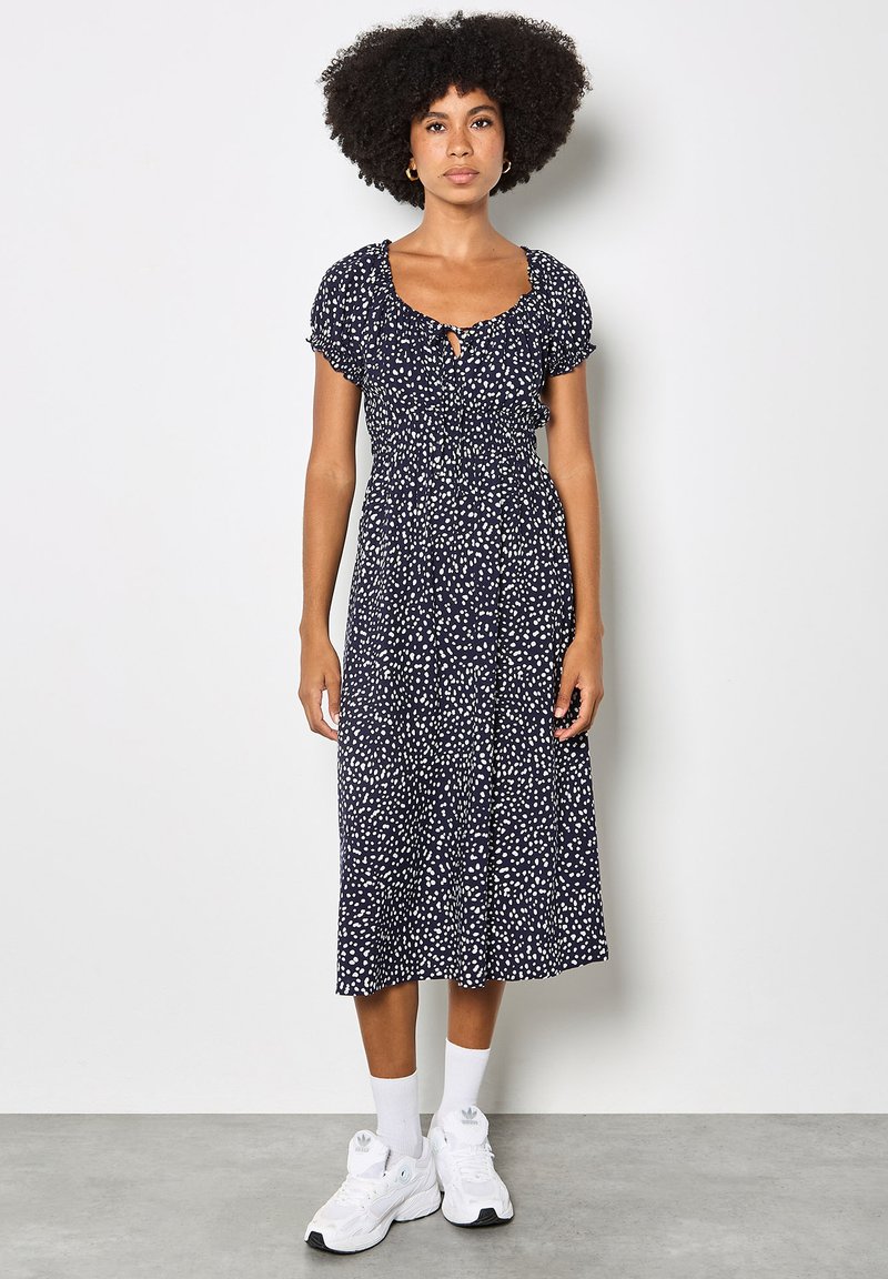 Apricot SPOT PRINT MILKMAID MIDI - Jurk - navy/donkerblauw - Zalando.nl