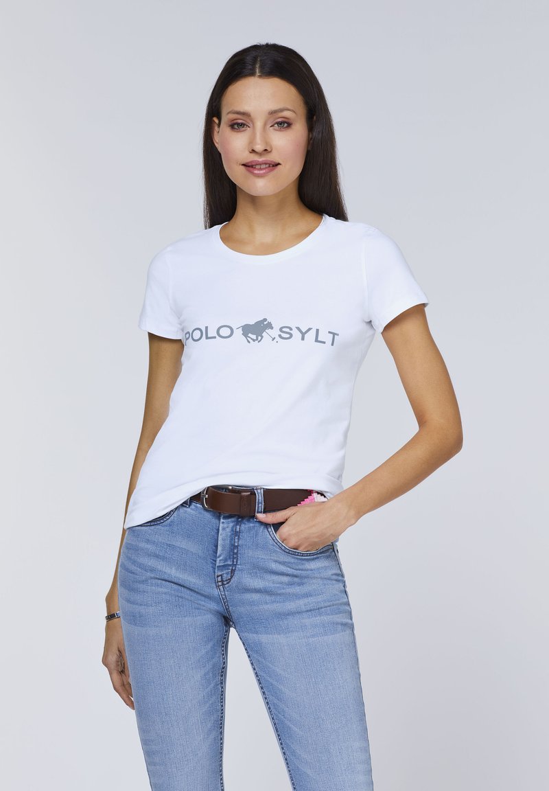 Polo Sylt AUS SOFTEM SINGLE - T-Shirt print - bright white/weiß ...
