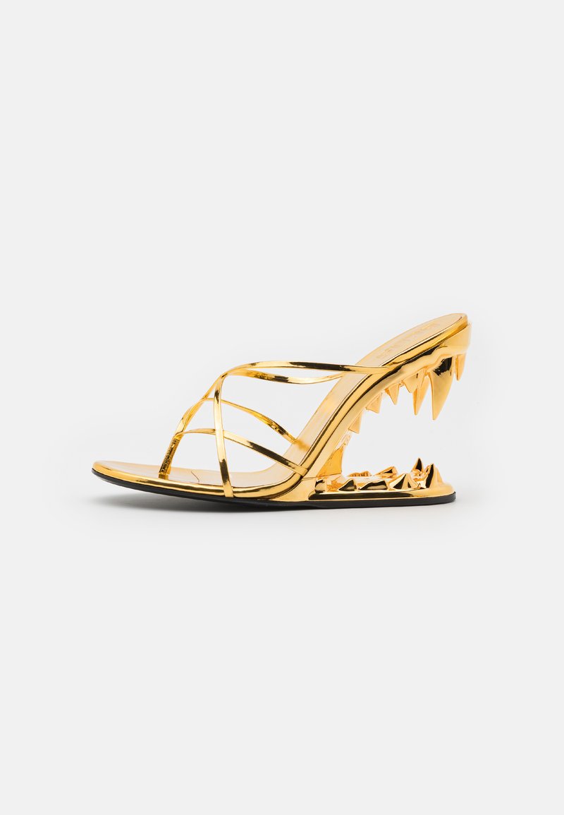GCDS MORSO HEEL THONG UNISEX - Teensandalen - gold/goudkleurig - Zalando.nl