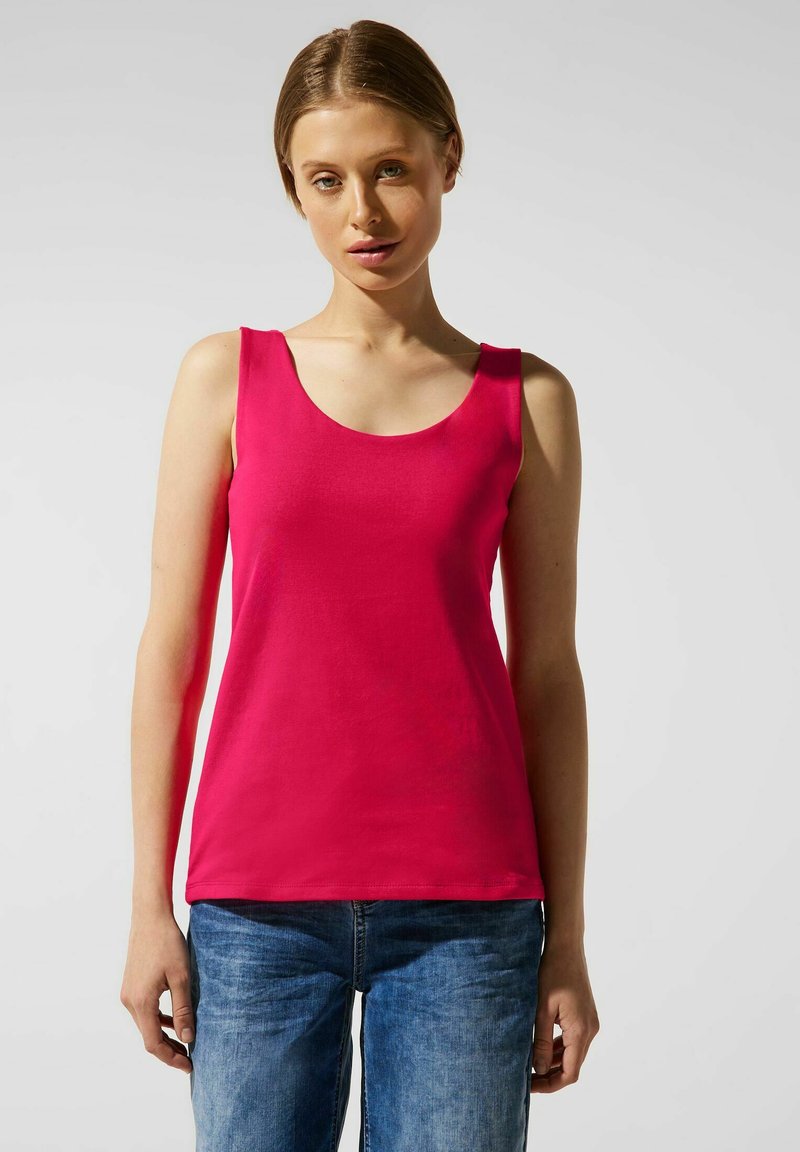 Street One ÄRMELLOSES IN UNI - Top - rot/beere - Zalando.ch