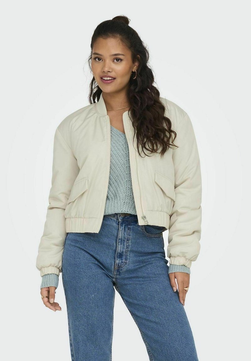 JDY JDYDIXIE LIFE SHORT BOMBER - Bomberjacka - moonbeam/offwhite - Zalando.se