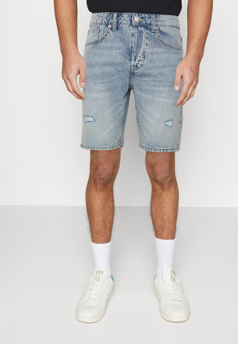 Only & Sons ONSEDGE DESTROY - Denim shorts - light blue denim/light ...