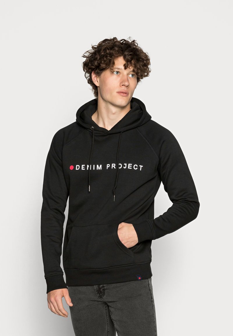 Denim Project LOGO HOODIE - Kapuzenpullover - black/schwarz - Zalando.de